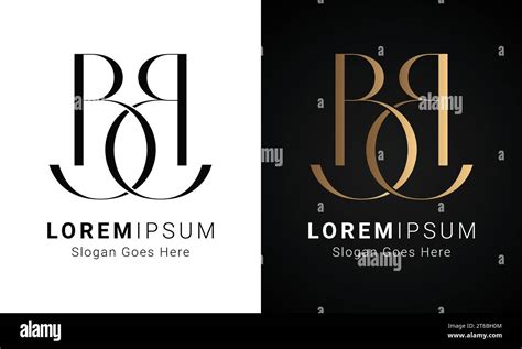 Luxury Initial Bb Monogram Text Letter Logo Design Stock Vector Image