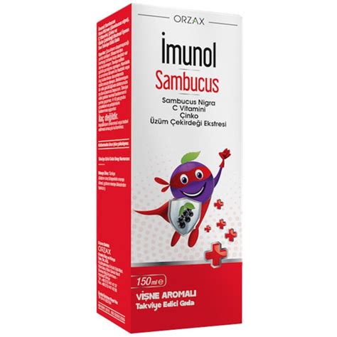 Orzax İmunol Sambucus Şurup 150 Ml Uygun Fiyat Ve Hızlı Teslimat