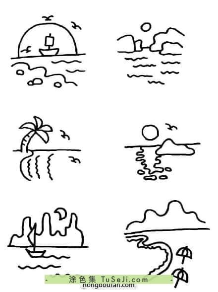 关于夏天的有趣回忆9张夏天小小简笔画涂色图片 涂色集涂色画打印大图