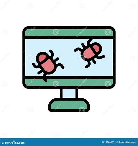 Desktop Bugs Cyber Attack Icon Simple Color Vector Elements Of Hacks Icons For Ui And Ux