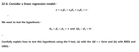solved 22 6 consider a linear regression model