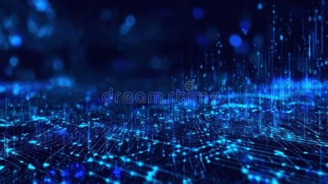 Abstract Digital Network With Blue Light Patterns Futuristic Technology And Data Visualization