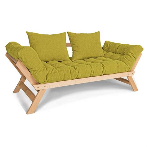 Sofa With Sleeping Function Allegro Natural Color Linseed Oil Green