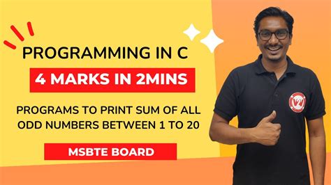 Program To Print Sum Of All Odd Numbers Between 1 To 20 Akshay Sir