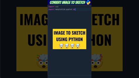 🤩convert Image To Sketch Using Python Shorts Pythonshorts Python
