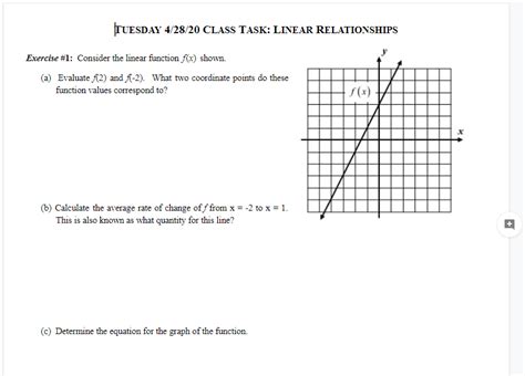 Solved TUESDAY CLASS TASK LINEAR RELATIONSHIPS Chegg