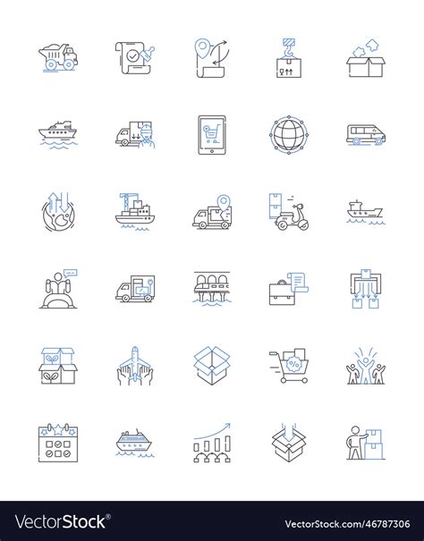 Product Development Line Icons Collection Vector Image