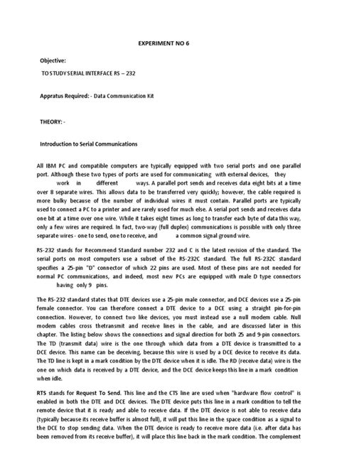 New Lab Manual Rs232 Pdf Network Topology Computer Network