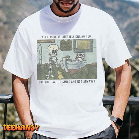 Spongebob Squarepants Smile And Nod Text Meme T Shirt