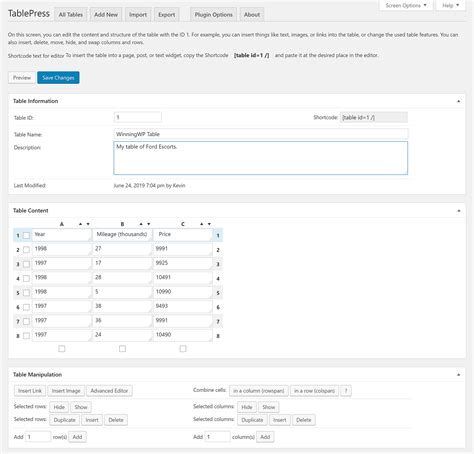 How To Add Tables In Wordpress Using Html Visual Editor And Plugins