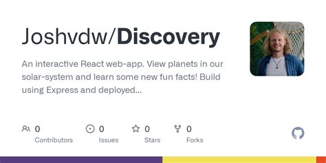GitHub Joshvdw Discovery An Interactive React Web App View Planets In Our Solar System And