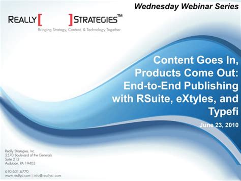 content goes in products come out end to end publishing with rsuite extyles and typefi pdf