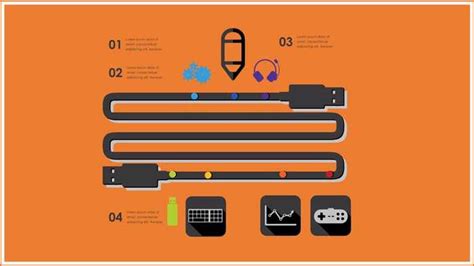 Orange Background With Graphic Of Usb Cable Connected To Game