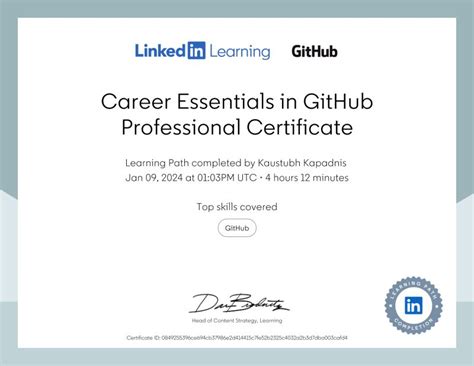 kaustubh kapadnis on linkedin certificate of completion