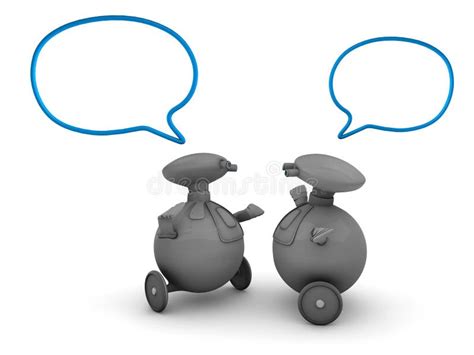 Robots With Speech Bubbles Stock Illustration Illustration Of