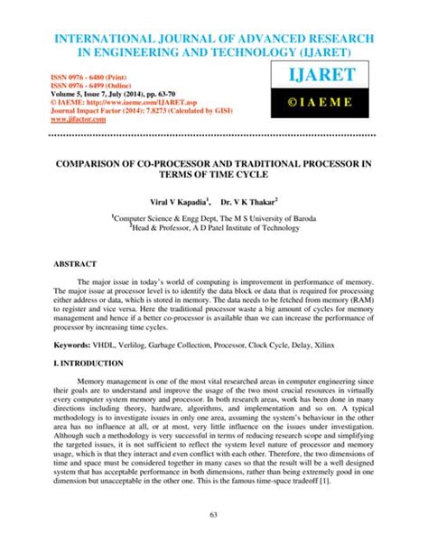Comparison Of Co Processor And Traditional Processor In Terms Of Time Cycle Pdf Computing