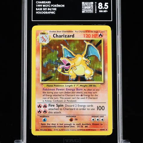 [sold] Pokemon Tcg Graded Card 1999 Charizard English 004 Tag[x] 8 5