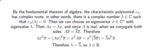 Linear Algebra Real Symmetric Matrices Have Only Real Eigenvalues — Is This An Incorrect Proof