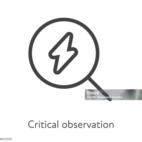개요 스타일 Ui 아이콘 비즈니스 컬렉션을 위한 소프트 스킬 벡터 검정 선형 그림입니다 비판적 관찰 번개 에너지 기호가 분리된 돋보기 기업 교육을 위한 설계 개념에 대한