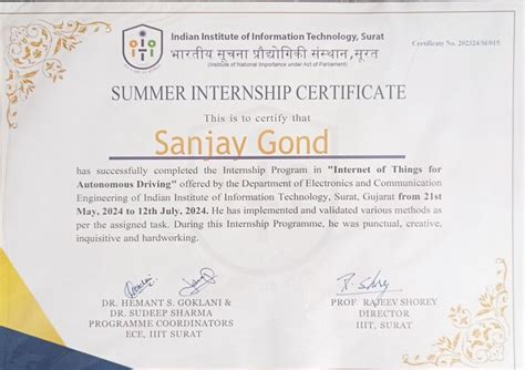 sanjay gond on linkedin internship iot autonomousdriving smarttransportation innovation