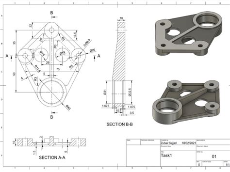 a 3d model or 2d drawing in solidworks fusion 360 upwork
