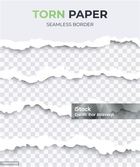 매끄러운 찢어진 종이 층 분리 흰색 투명한 배경 줄무늬 세트입니다 사실적인 템플릿 심플한 모던 한 디자인 플랫 스타일 벡터