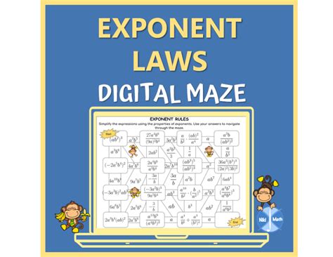 Exponent Rules Maze Expressions With Two Variables Teaching