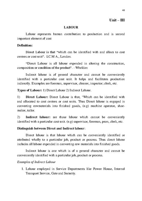 Bcom 2nd Year Cost Accounting Unit 1 Unit I Introduction To Cost Accounting Definition Of