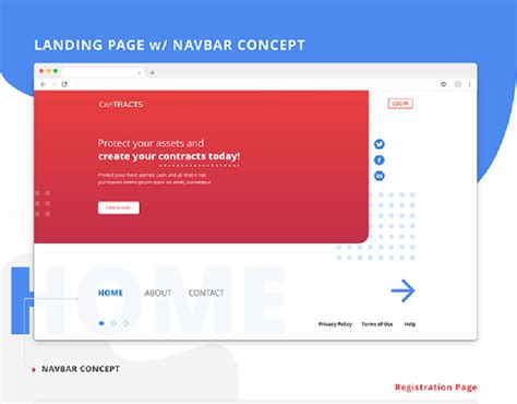 landing page w navbar ui concept behance