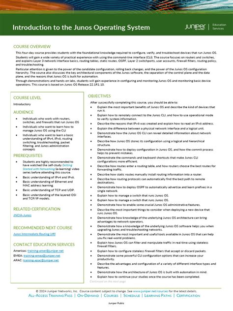 Introduction To The Junos Operating System Ijos Pdf Computer Network I Pv6