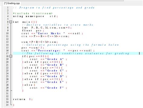 C Program To Input Marks Of Five Subjects And Find Percentage And Grade Welearn