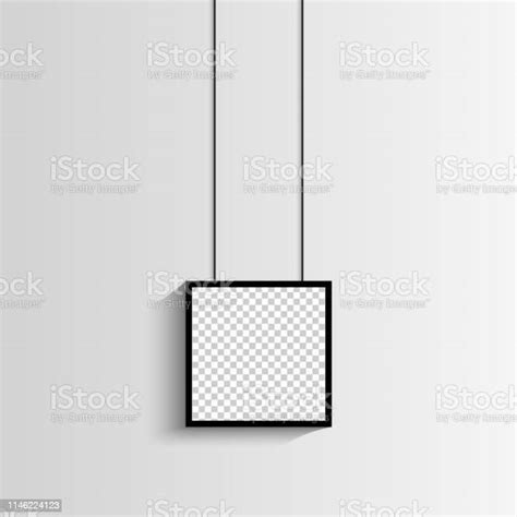 클립에 매달려 빈 사진 프레임 세트 복고풍 빈티지 스타일입니다 텍스트 또는 사진에 대 한 검은 빈 장소 현실적인 상세한 사진 아이콘 디자인 서식 파일 0명에 대한 스톡 벡터