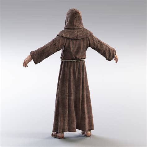 중세 수도사 3d 모델 160 Max Free3d