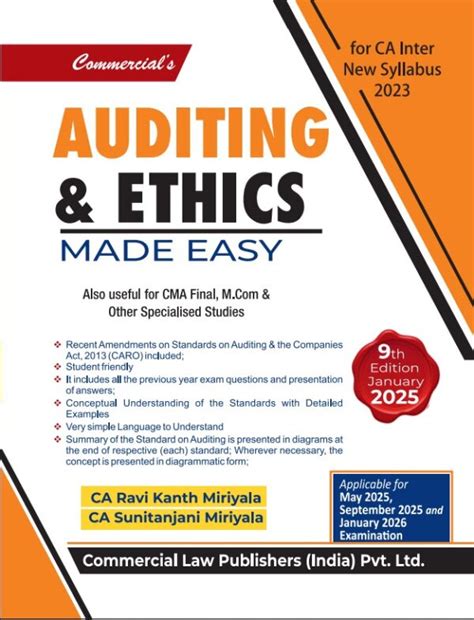 Commercial Auditing And Ethics Made Easy For Ca Inter