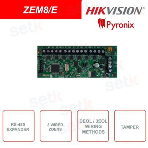 Zem8 E Expansion Card With 8 Wired Inputs Nc Deol 3 Eol Rs485 Setik Biz