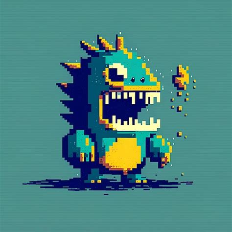 A Monster Pixel Art Premium AI Generated Image