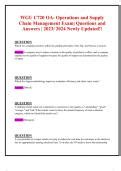 WGU C720 OA Operations And Supply Chain Management Exam Questions And