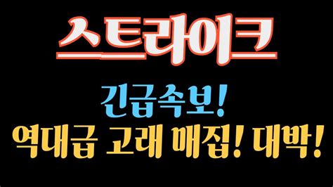 스트라이크 긴급속보 역대급 고래 매집 대박 Youtube