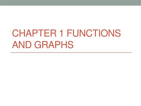 Ppt Chapter 1 Functions And Graphs Powerpoint Presentation Free