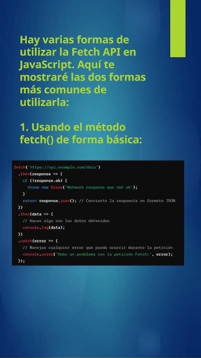 Formas De Usar Fetch Api Promises Asyncawait Youtube