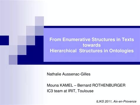Ppt From Enumerative Structures In Texts Towards Hierarchical