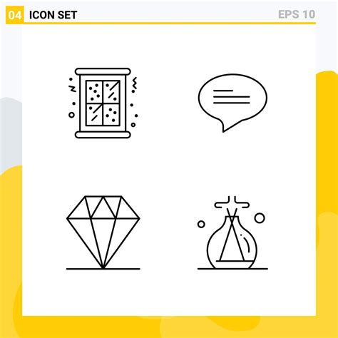 Stock Vector Icon Pack Of 4 Line Signs And Symbols For Christmas Hands Winter Messages Lab Green