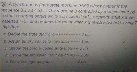 Solved Q8 A Synchronous Finite State Machine Fsm Whose