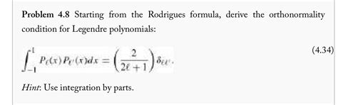 Solved Problem 48 Starting From The Rodrigues Formula