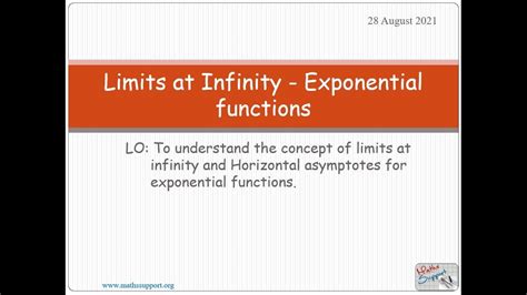 Limits At Infinity Exponential Functions By Teach Simple