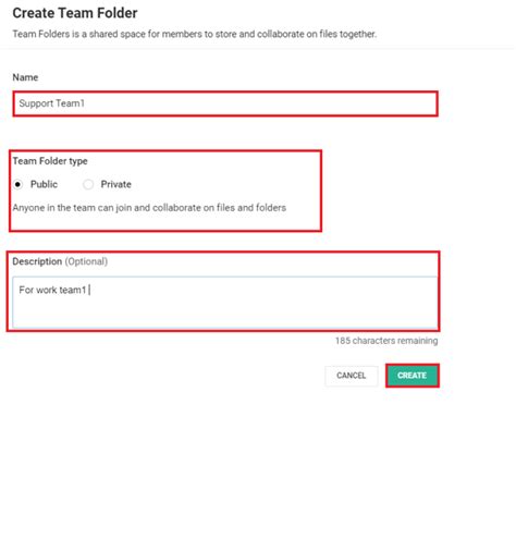 Create A Team Folder