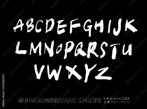 벡터 문자 손으로 쓴 글씨체 Stock Vector Adobe Stock