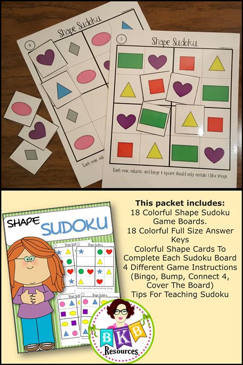 Shape Sudoku Colors Shapes Shape Puzzles Shape Board Games Math