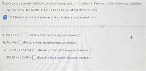 Solved Suppose X Is A Normally Distributed Random Variable