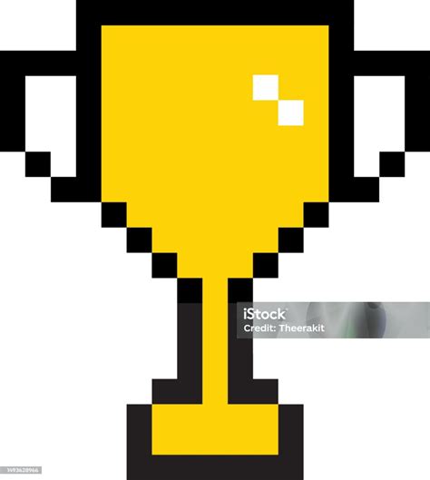 잔 픽셀 아이콘입니다 우승 트로피 시상식 픽셀 아트 잔 노란색 기호입니다 플랫 스타일 Championship에 대한 스톡 벡터 아트 및 기타 이미지 Istock